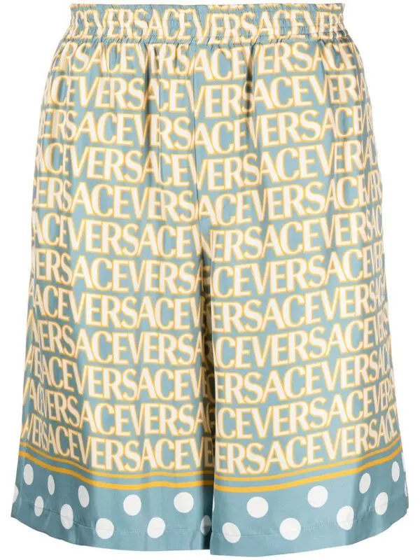 Versace Allover Silk Shorts