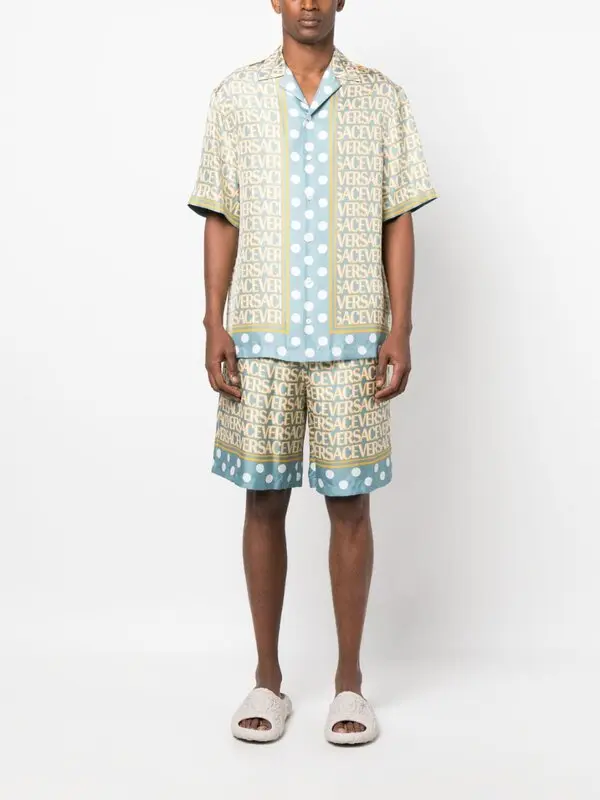 Versace Allover Silk Shorts