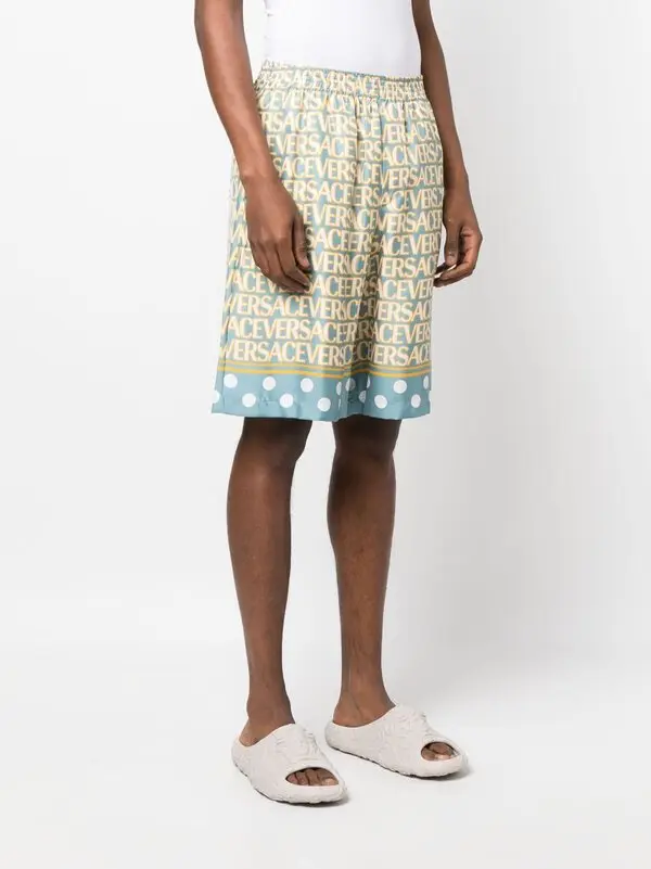 Versace Allover Silk Shorts