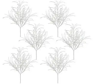 MELROSE White Glitter Twig Bush