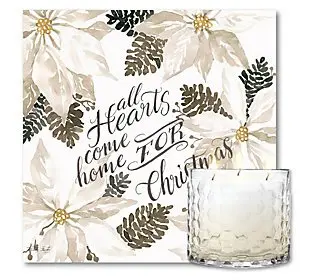 COURTSIDE MARKET Courtside Home For Christmas 8x8 Art & 13.5 Oz -wick Candle - One-color