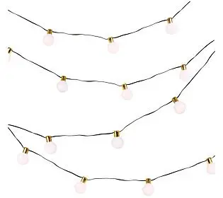 GERSON INTERNATIONAL White And Gold Light Garland With 30 Lights Rson Co - One-color