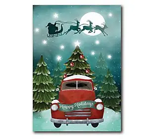 COURTSIDE MARKET Santas Sleigh 12x18 Canvas Wal L Art - One-color