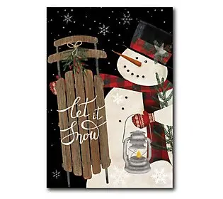 COURTSIDE MARKET Snowman 12x18 Canvas Wall Art - One-color