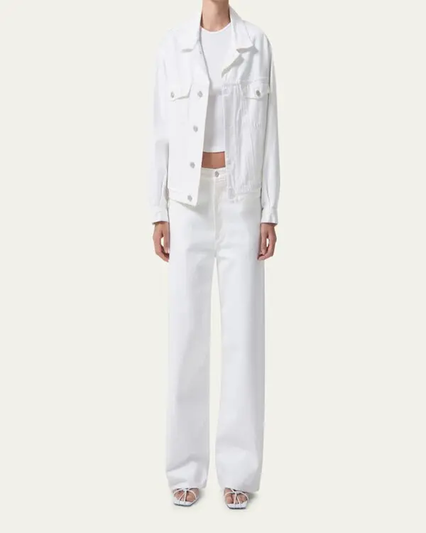 AGOLDE Low-rise Wide-leg Jeans - White
