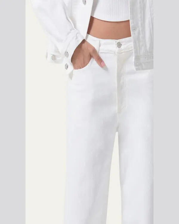AGOLDE Low-rise Wide-leg Jeans - White