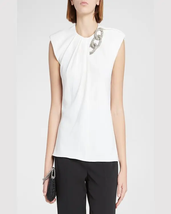 Stella McCartney Falabella Chain Crystal Top