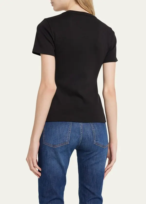 Veronica Beard Pruitt Crewneck Tee - Black