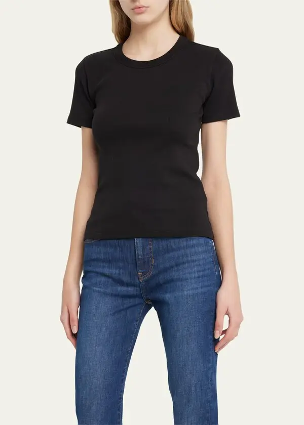Veronica Beard Pruitt Crewneck Tee - Black