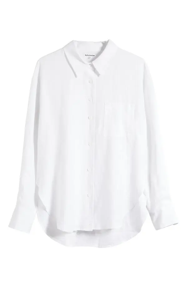 REFORMATION Will Oversize Linen Button-up Shirt