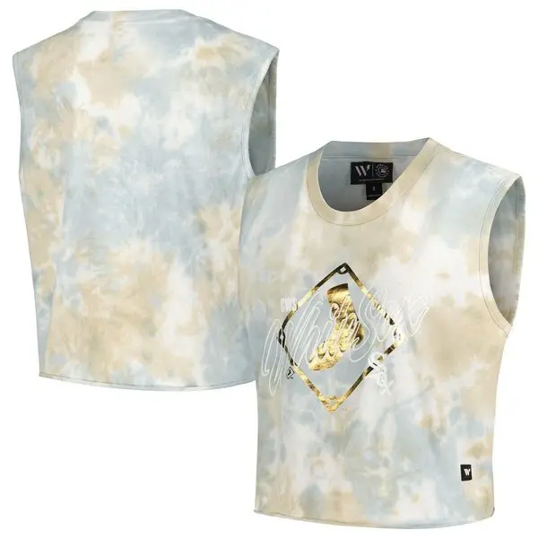 THE WILD COLLECTIVE Chicago Sox Washed Muscle Tank Top - White