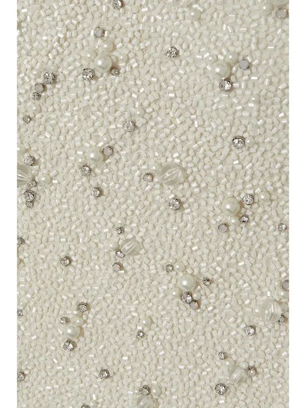 CLIO PEPPIATT Embellished Stretch-tulle Mini Dress - Neutrals