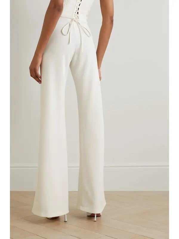 CLIO PEPPIATT Stretch-crepe Wide-leg Trousers