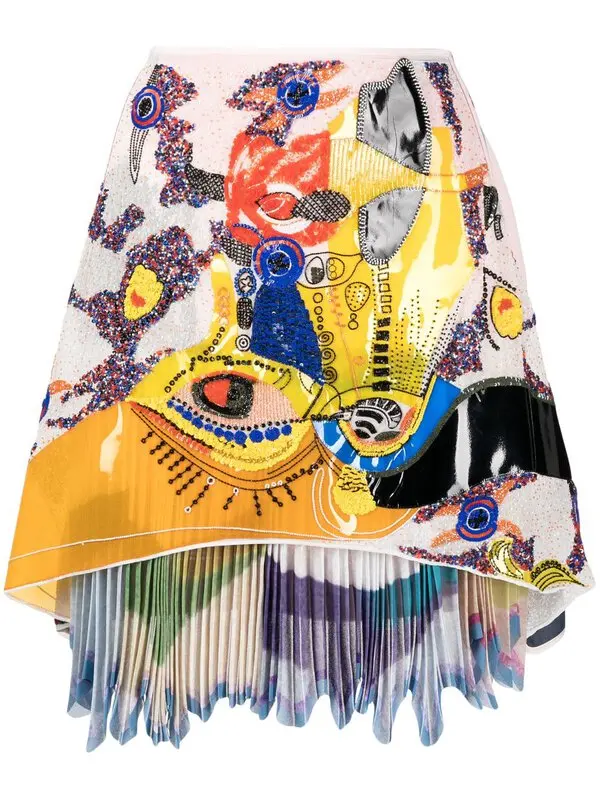 Maticevski Appliqué-detail Printed Skirt - Multicolour