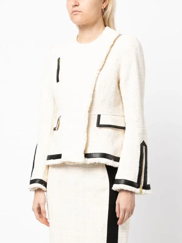 MAME KUROGOUCHI Long-sleeve Tweed Biker Jacket