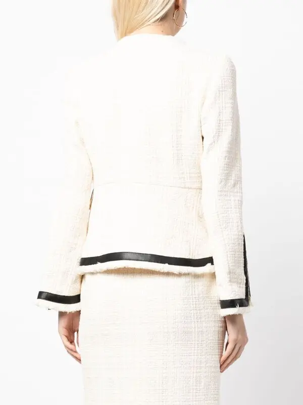 MAME KUROGOUCHI Long-sleeve Tweed Biker Jacket