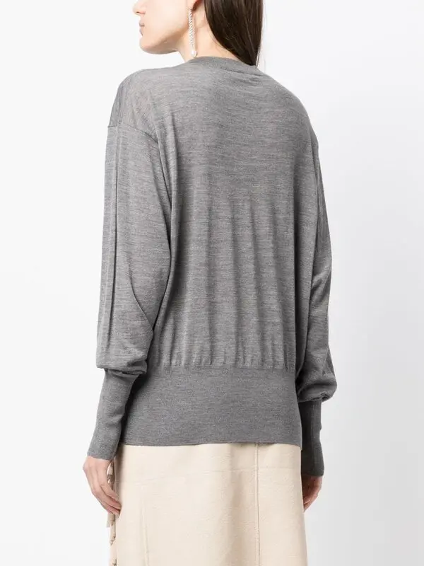 Stella McCartney Fine-knit Cut-out Jumper - Grey
