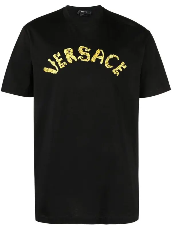 Versace Seashell Baroque Cotton T-shirt - Black