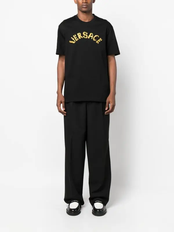 Versace Seashell Baroque Cotton T-shirt - Black