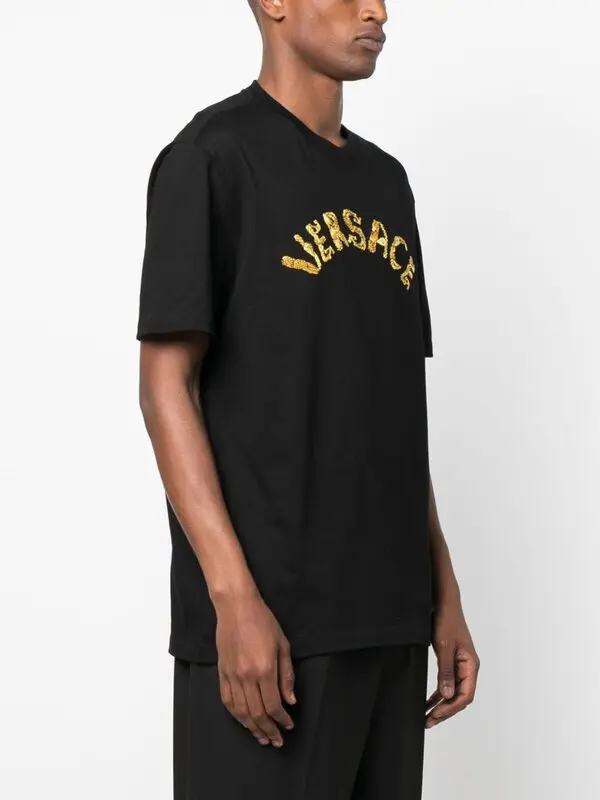 Versace Seashell Baroque Cotton T-shirt - Black