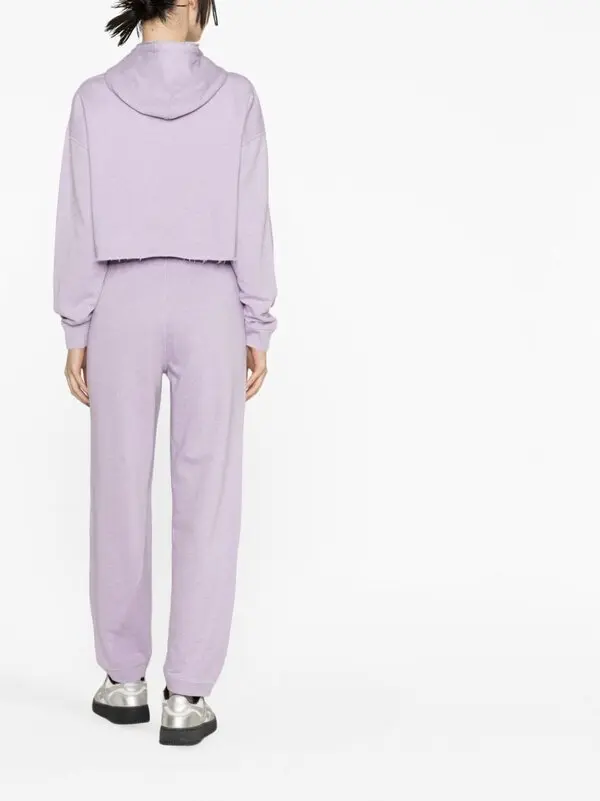 GANNI Tapered Organic Cotton Track Pants - Purple