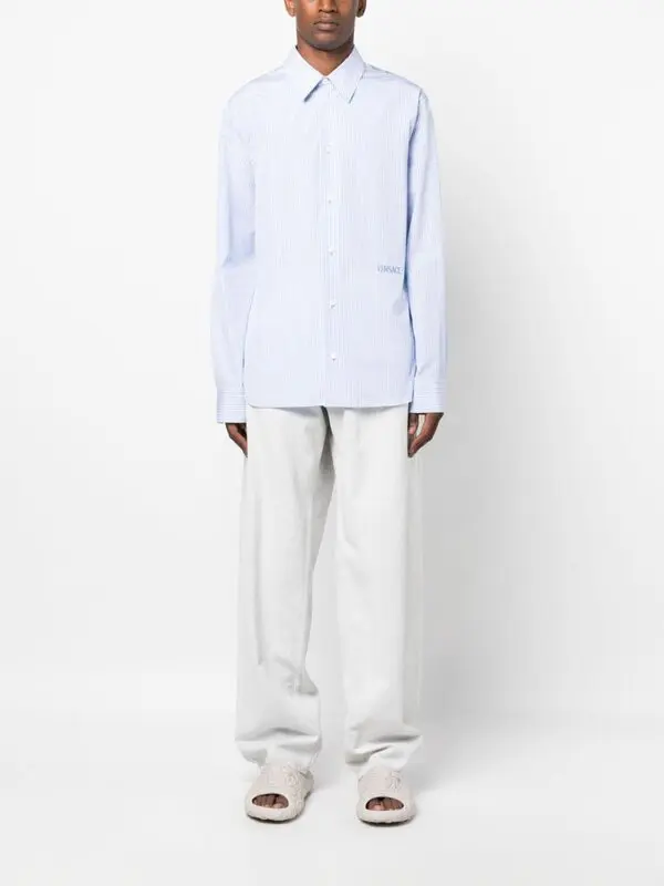 Versace Seashell Baroque Striped Shirt