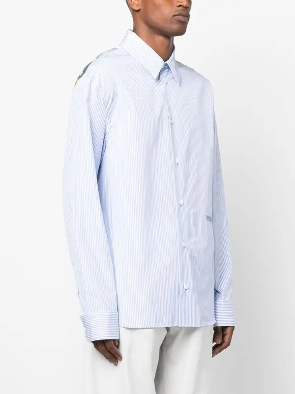Versace Seashell Baroque Striped Shirt