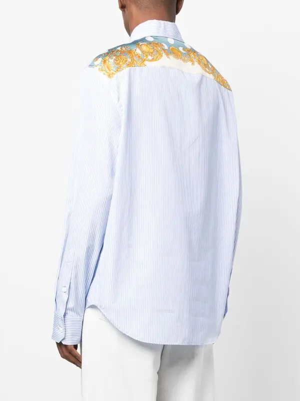Versace Seashell Baroque Striped Shirt