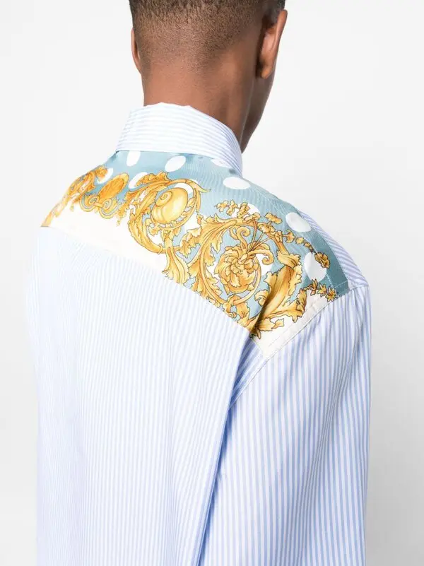 Versace Seashell Baroque Striped Shirt