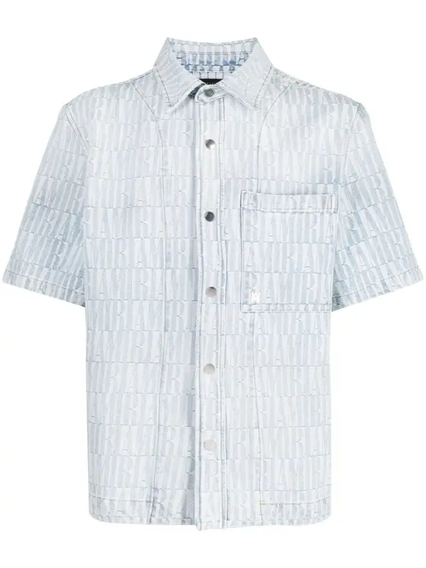 Amiri Jacquard-logo Denim Shirt