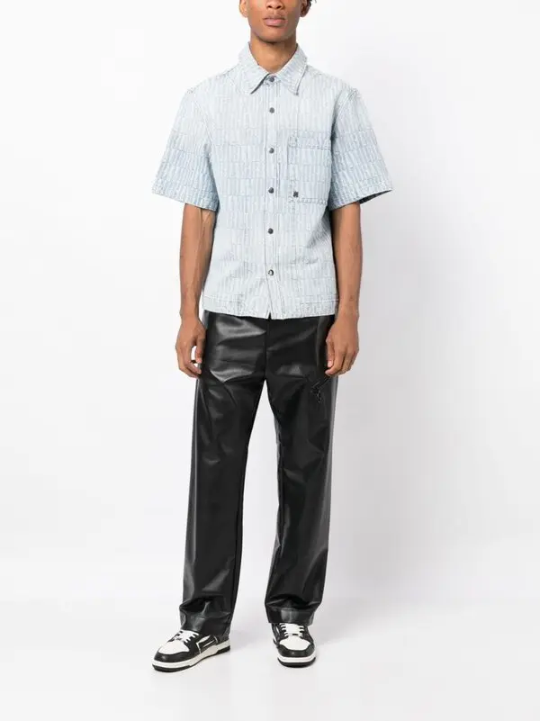 Amiri Jacquard-logo Denim Shirt