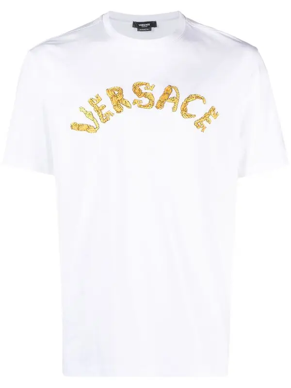 Versace Seashell Baroque Cotton T-shirt - White