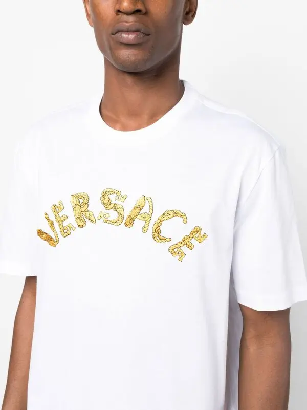 Versace Seashell Baroque Cotton T-shirt - White