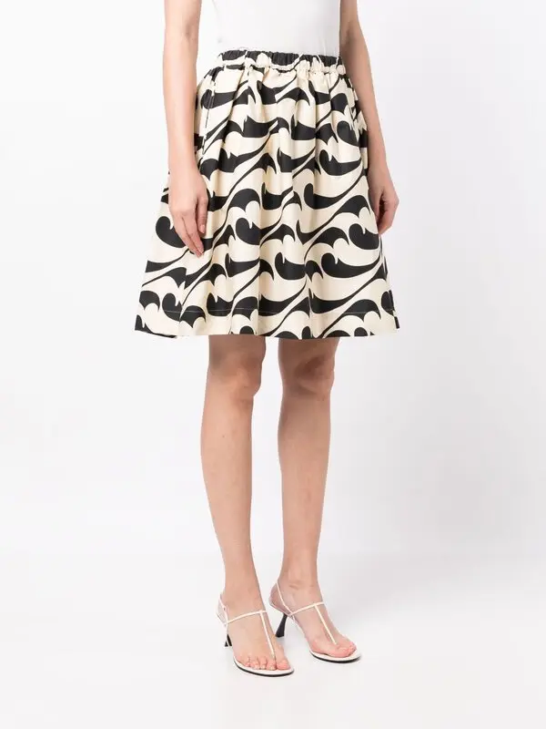 JNBY Abstract-pattern Cotton Midi Skirt