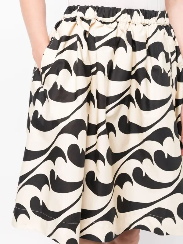 JNBY Abstract-pattern Cotton Midi Skirt
