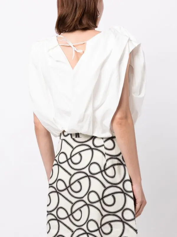 JNBY Ruffled Cotton Cropped Top