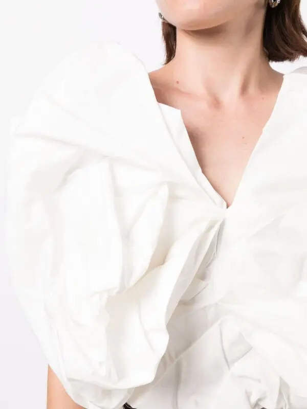 JNBY Ruffled Cotton Cropped Top