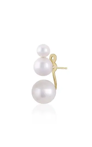 WHITE/SPACE Pila 14k Yellow Gold Pearl Floater Earrings