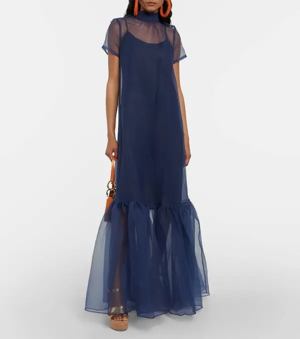 Staud Calluna Organza Gown - Blue