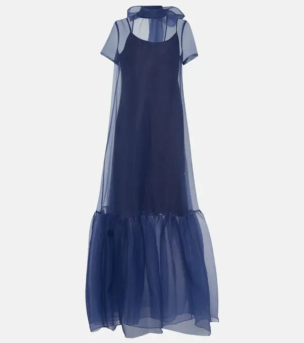 Staud Calluna Organza Gown - Blue
