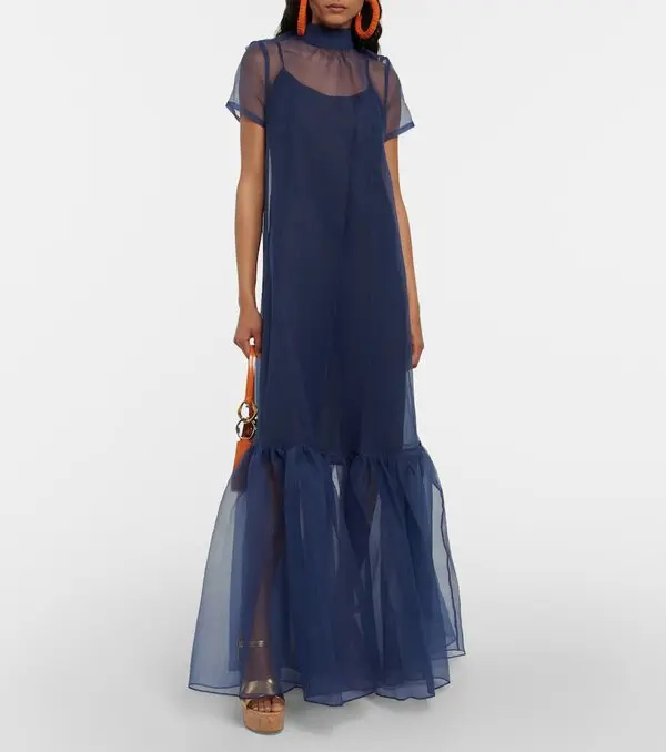 Staud Calluna Organza Gown - Blue