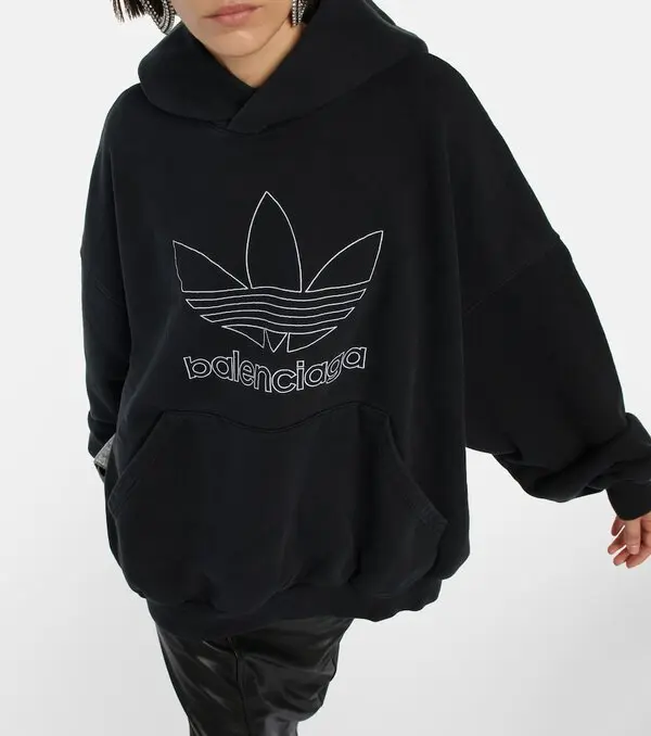 Balenciaga X Adidas Logo Cotton Hoodie - Grey | Editorialist