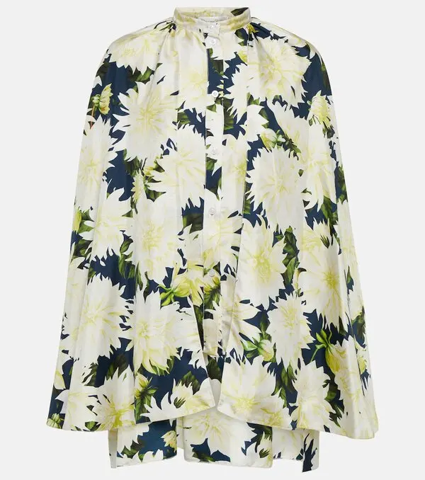 Oscar De La Renta Floral Blouse - White