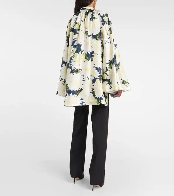 Oscar De La Renta Floral Blouse - White