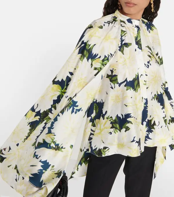 Oscar De La Renta Floral Blouse - White