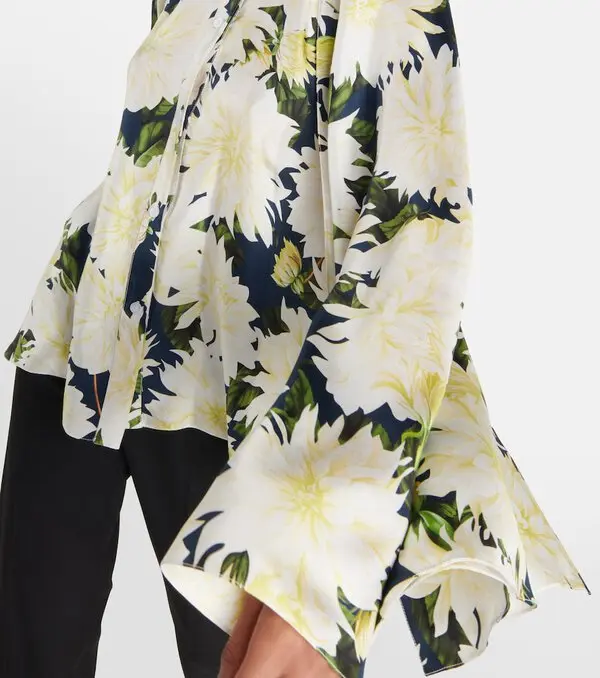 Oscar De La Renta Floral Blouse - White