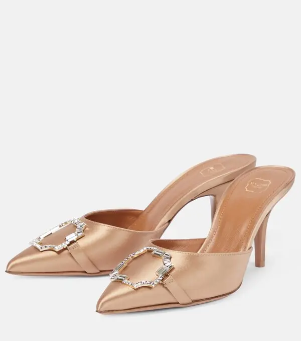MALONE SOULIERS Missy 85 Embellished Mules - Brown