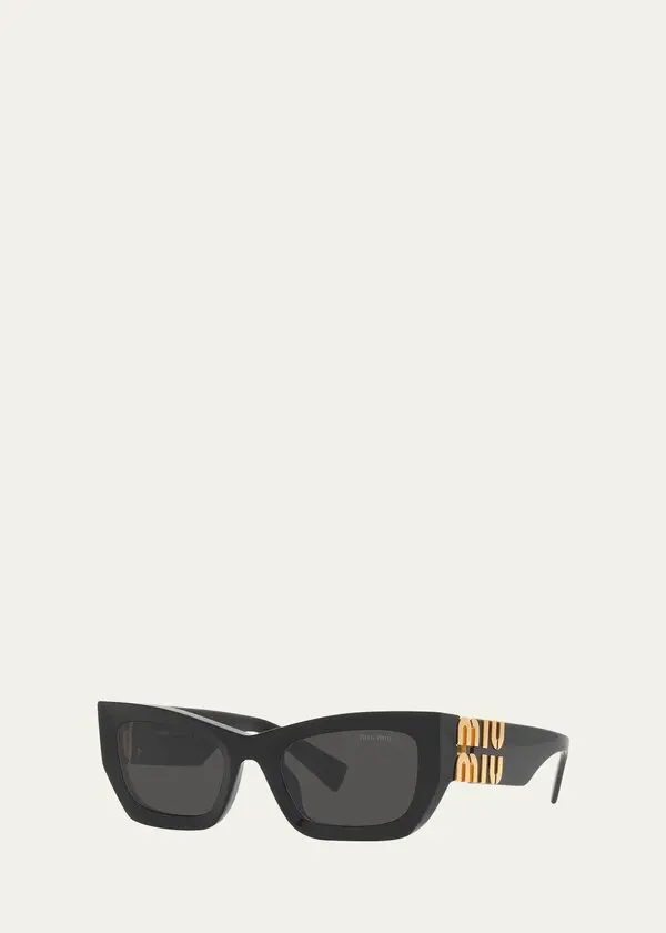 Miu Miu Logo Rectangle Acetate Sunglasses