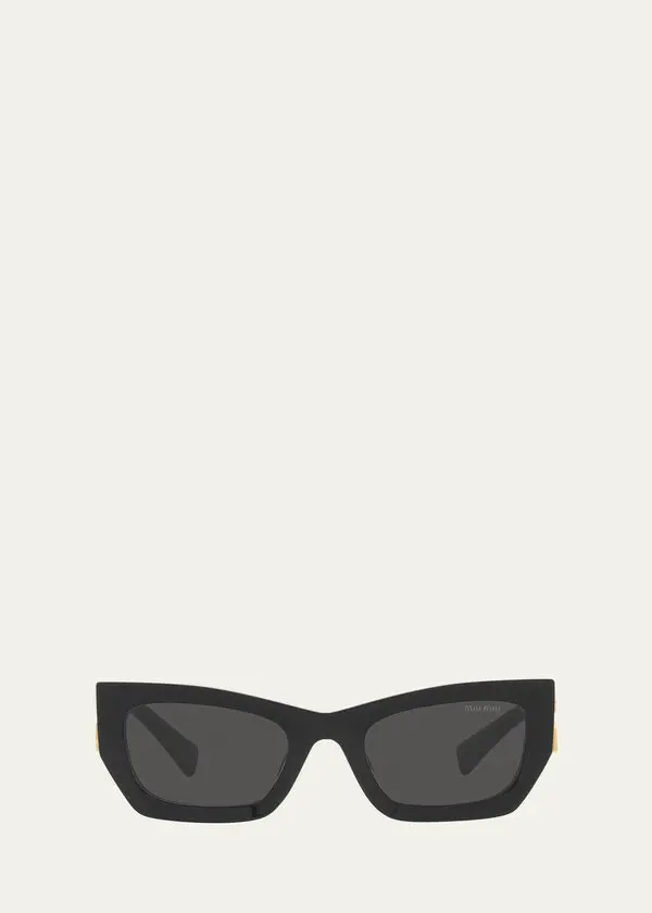Miu Miu Logo Rectangle Acetate Sunglasses