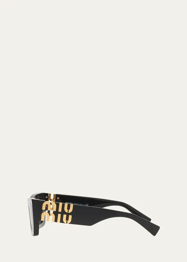 Miu Miu Logo Rectangle Acetate Sunglasses